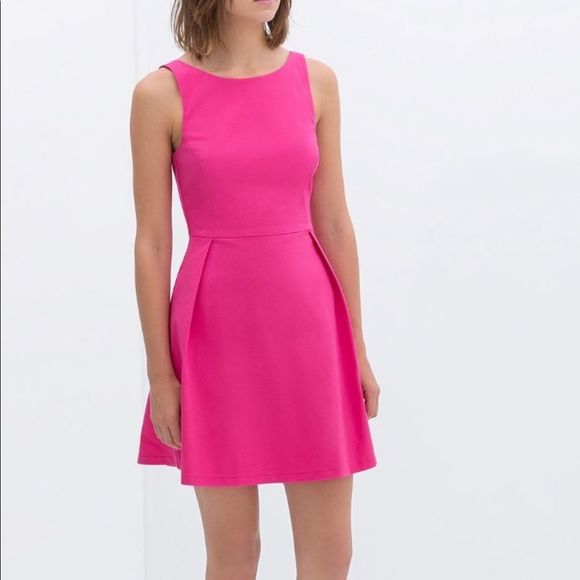 Zara | Dresses | Zara Hot Pink Dress Small | Poshmark